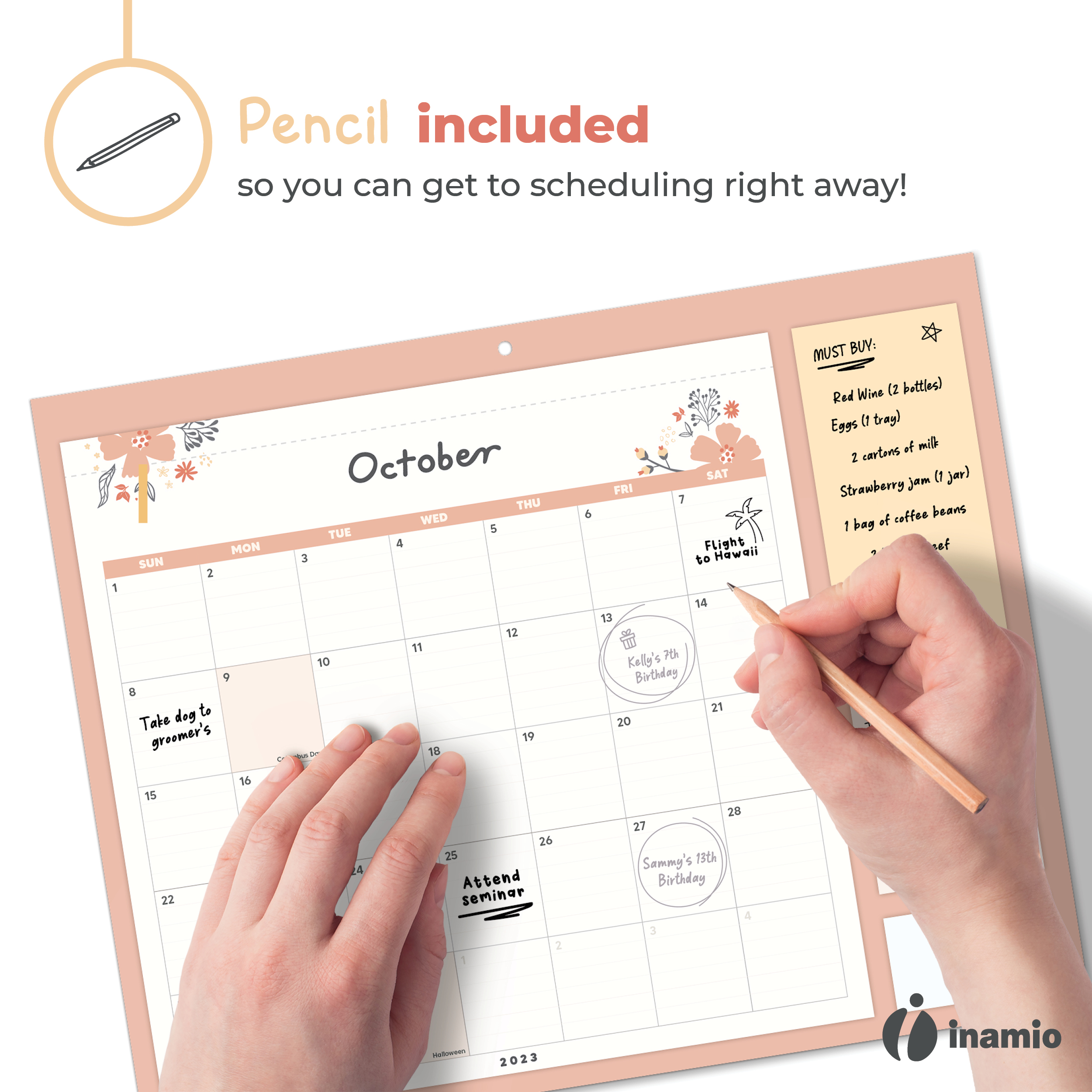 Magnetic Calendar 2023 (Floral Coral) – Inamio