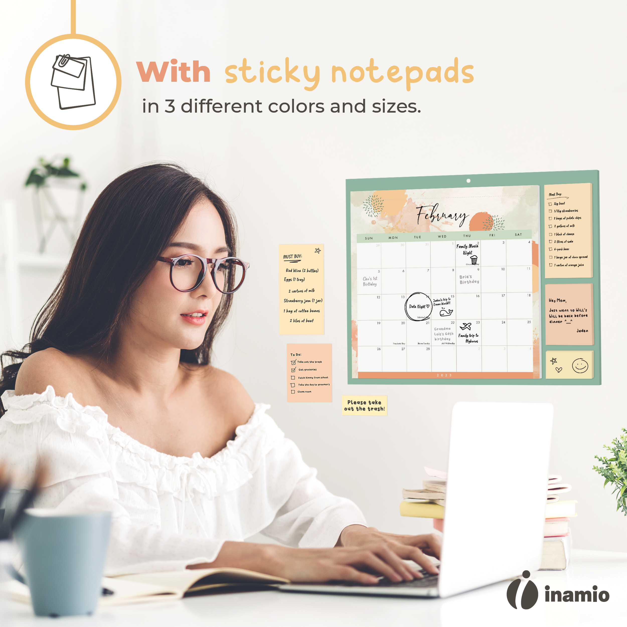 Magnetic Calendar 2023 (Watercolor Blast) – Inamio