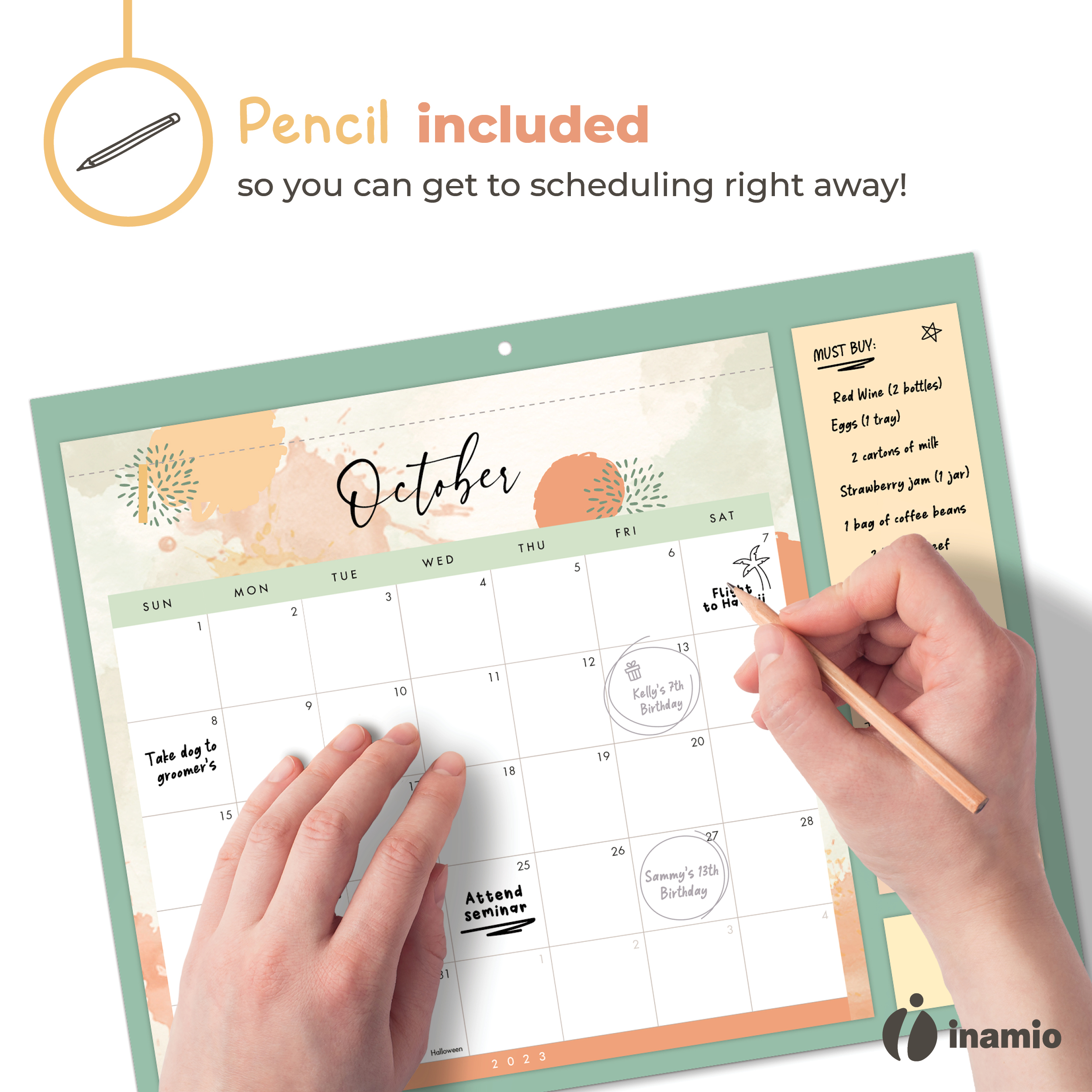 Magnetic Calendar 2023 (Watercolor Blast) – Inamio